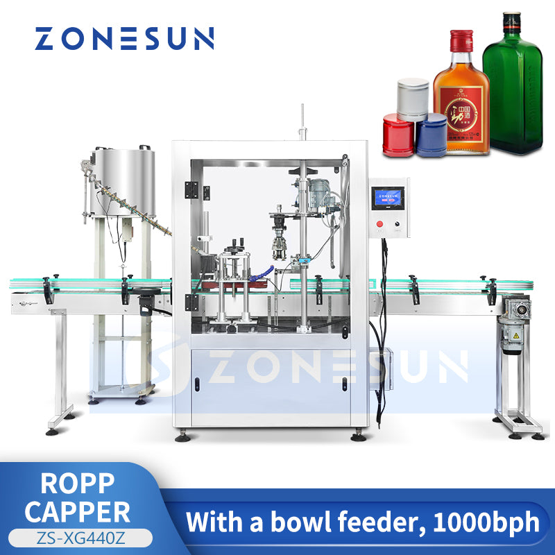 ZONESUN Automatic ROPP Capper Pilfer Proof Capping Machine ROPP Cap Se ...
