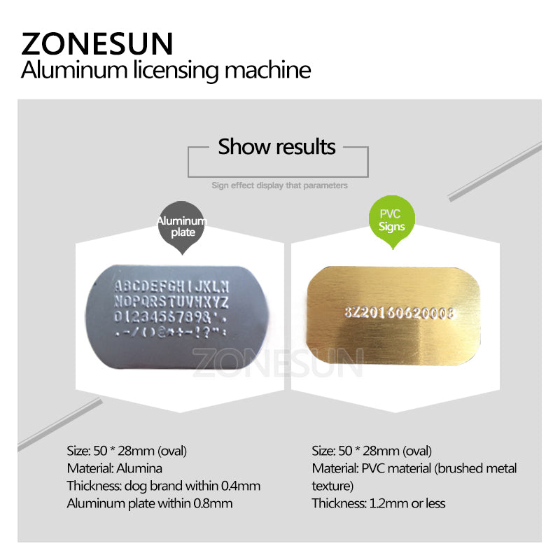 ZONESUN 52 Characters Manual Name Plate Embossing Machine – ZONESUNPRO
